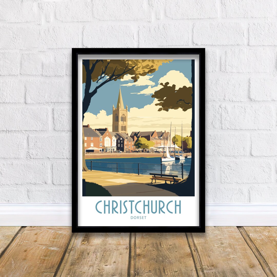 Christchurch Quay Travel Print Christchurch Quay Home Décor ...