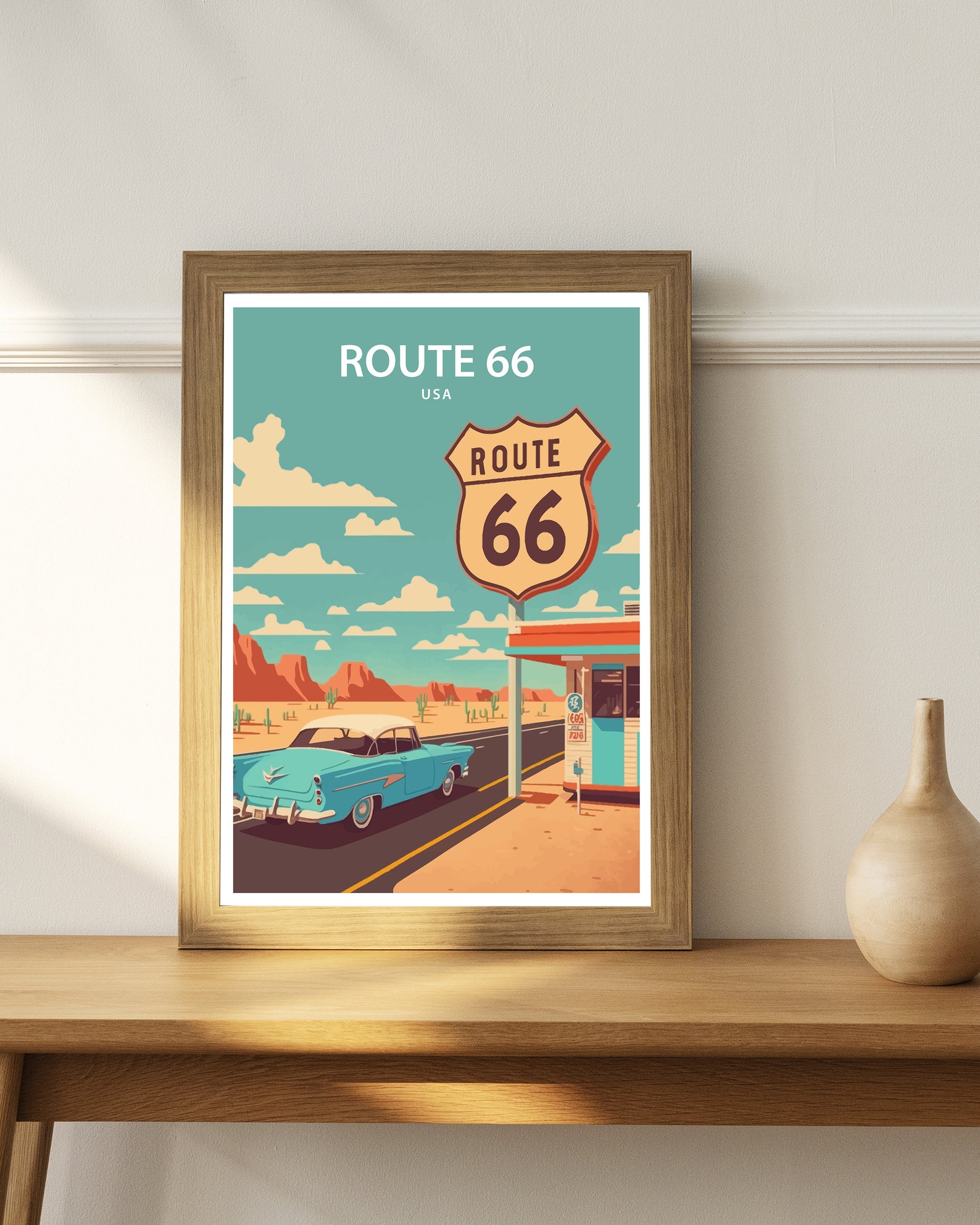 Route 66 Art Print | Route 66 | Route 66 Wall Decor| Route 66 Print ...
