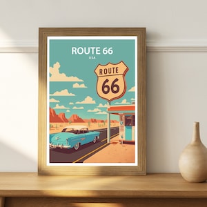 Route 66 Art Print | Route 66 | Route 66 Wall Decor| Route 66 Print ...