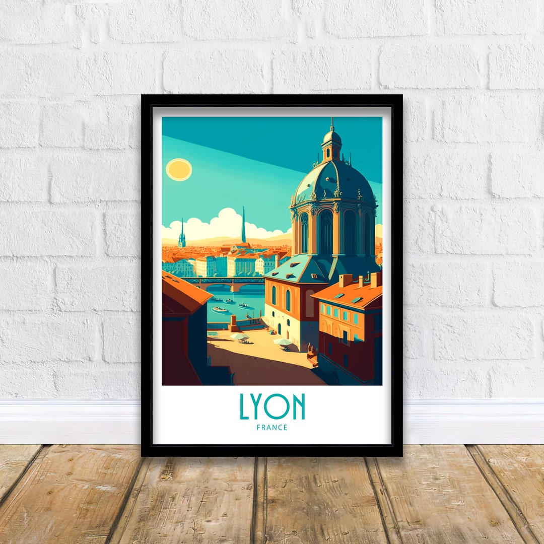 Lyon Travel Print Lyon France Poster Home Décor Lyon France Art Print ...