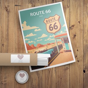 Route 66 Art Print | Route 66 | Route 66 Wall Decor| Route 66 Print ...
