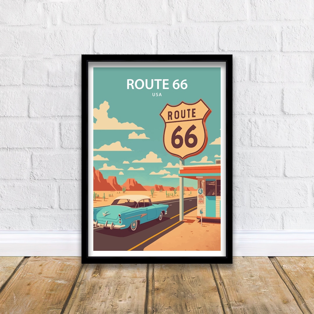 Route 66 Art Print | Route 66 | Route 66 Wall Decor| Route 66 Print ...