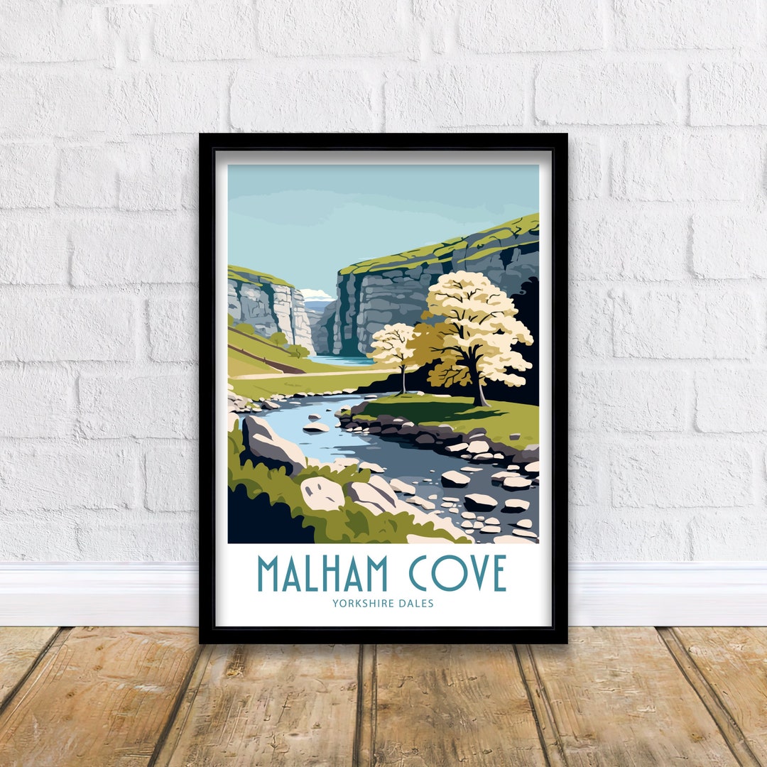 Malham Cove Travel Print Malham Cove Home Décor Malham Cove Yorkshire ...