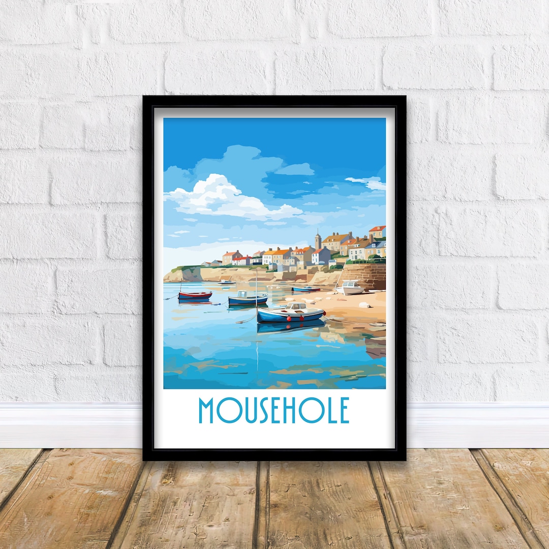 Mousehole Travel Print Mousehole Cornwall Poster Home Décor Mousehole ...