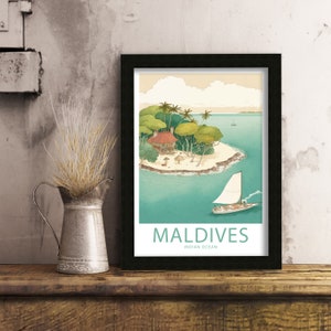Maldives Print Maldives Indian Ocean Poster Home Décor Maldives Indian ...