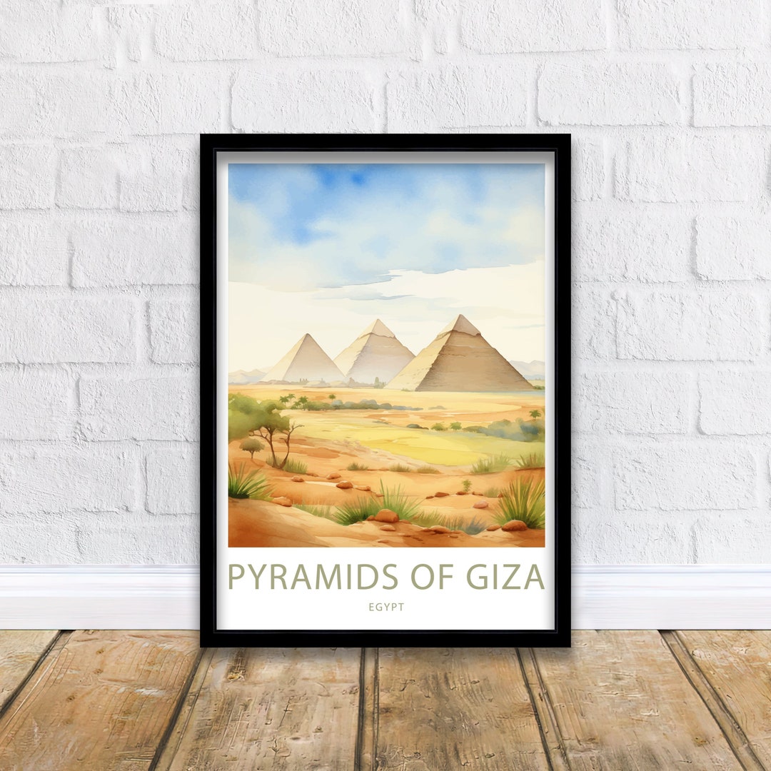 Pyramids of Giza Print Pyramids of Giza Poster Home Décor Pyramids of ...