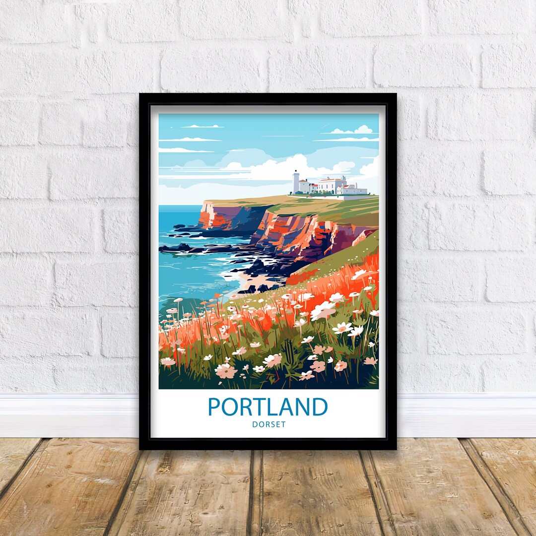 Portland Bill Travel Print Portland Wall Decor UK Portland Art Portland ...