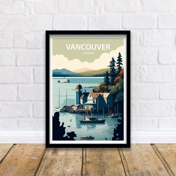 Poster Frames Vancouver Vancouver Travel Print Pilot And Captain