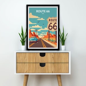 Route 66 Art Print | Route 66 | Route 66 Wall Decor| Route 66 Print ...