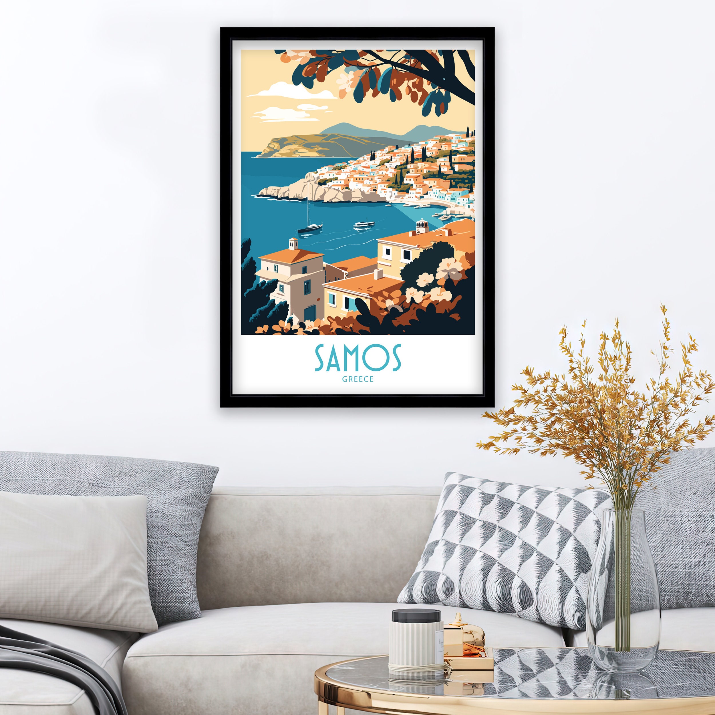 Samos Travel Print Samos Greece Poster Home Décor Samos Greece Art ...