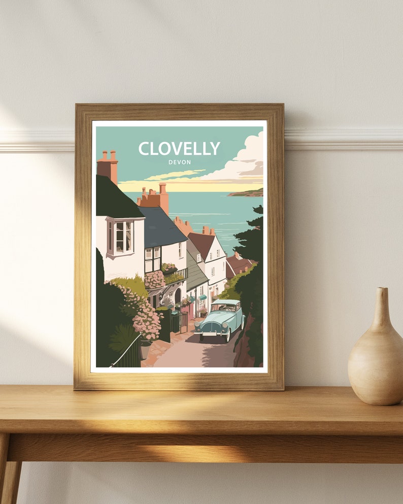 Clovelly Travel Print Clovelly Devon Home Décor Clovelly Devon Art ...