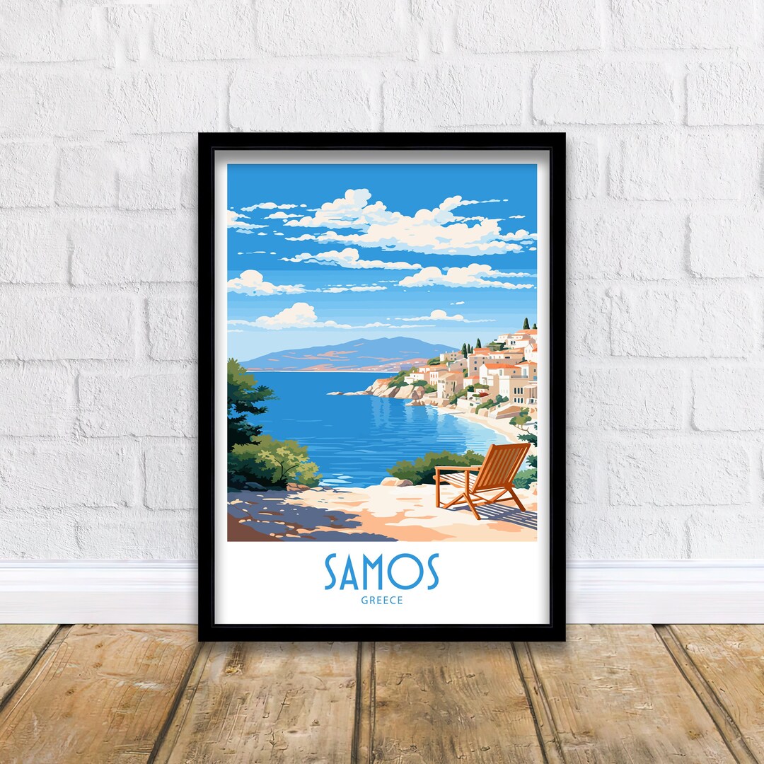 Samos Travel Print Samos Greece Poster Home Décor Samos Greece Art ...