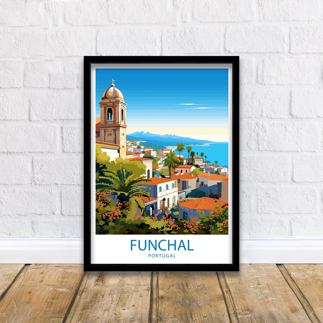 Funchal Travel Print Funchal Wall Decor Madeira Funchal Art Funchal ...