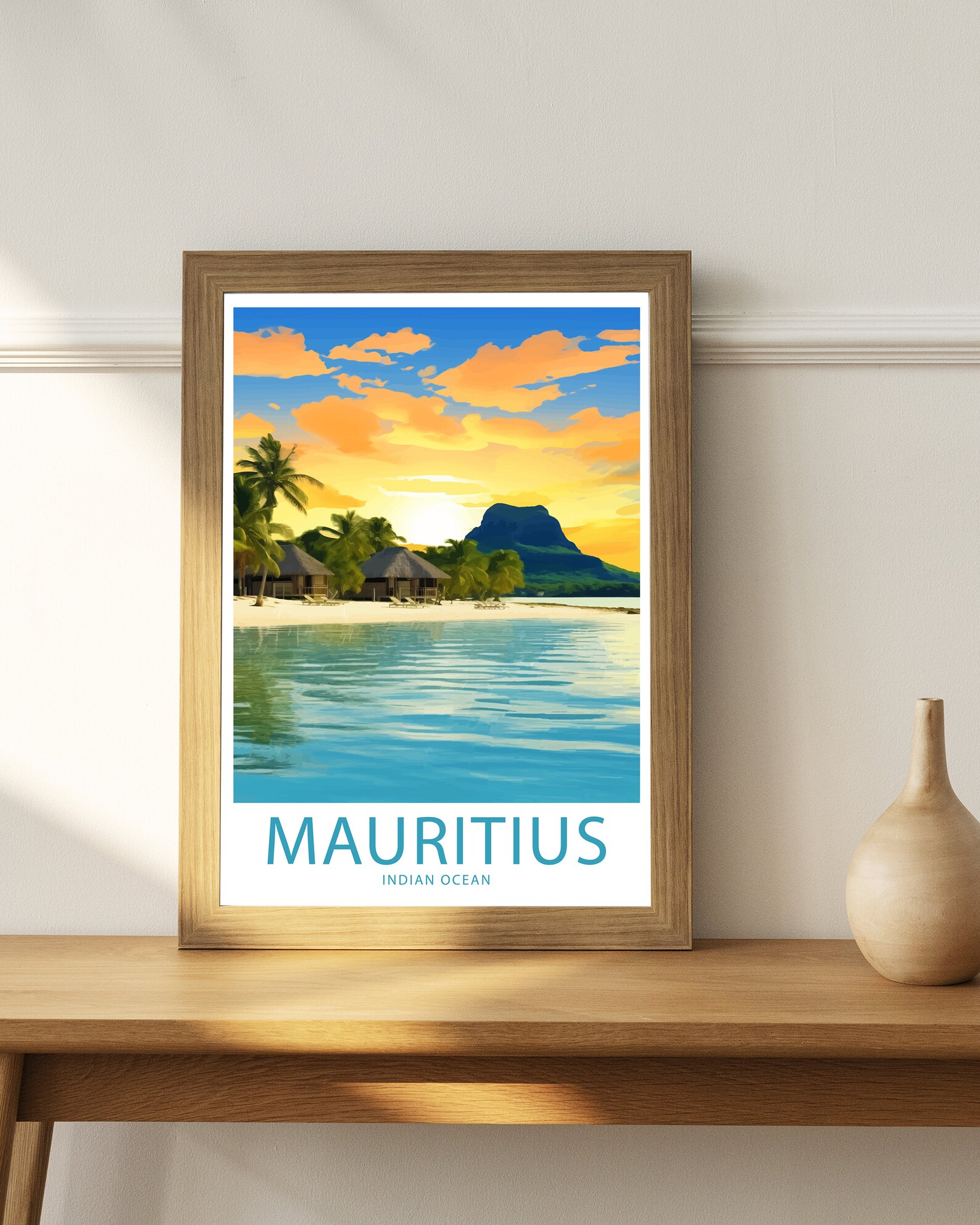 Mauritius Print Mauritius Poster Home Décor Mauritius Indian Ocean Art ...