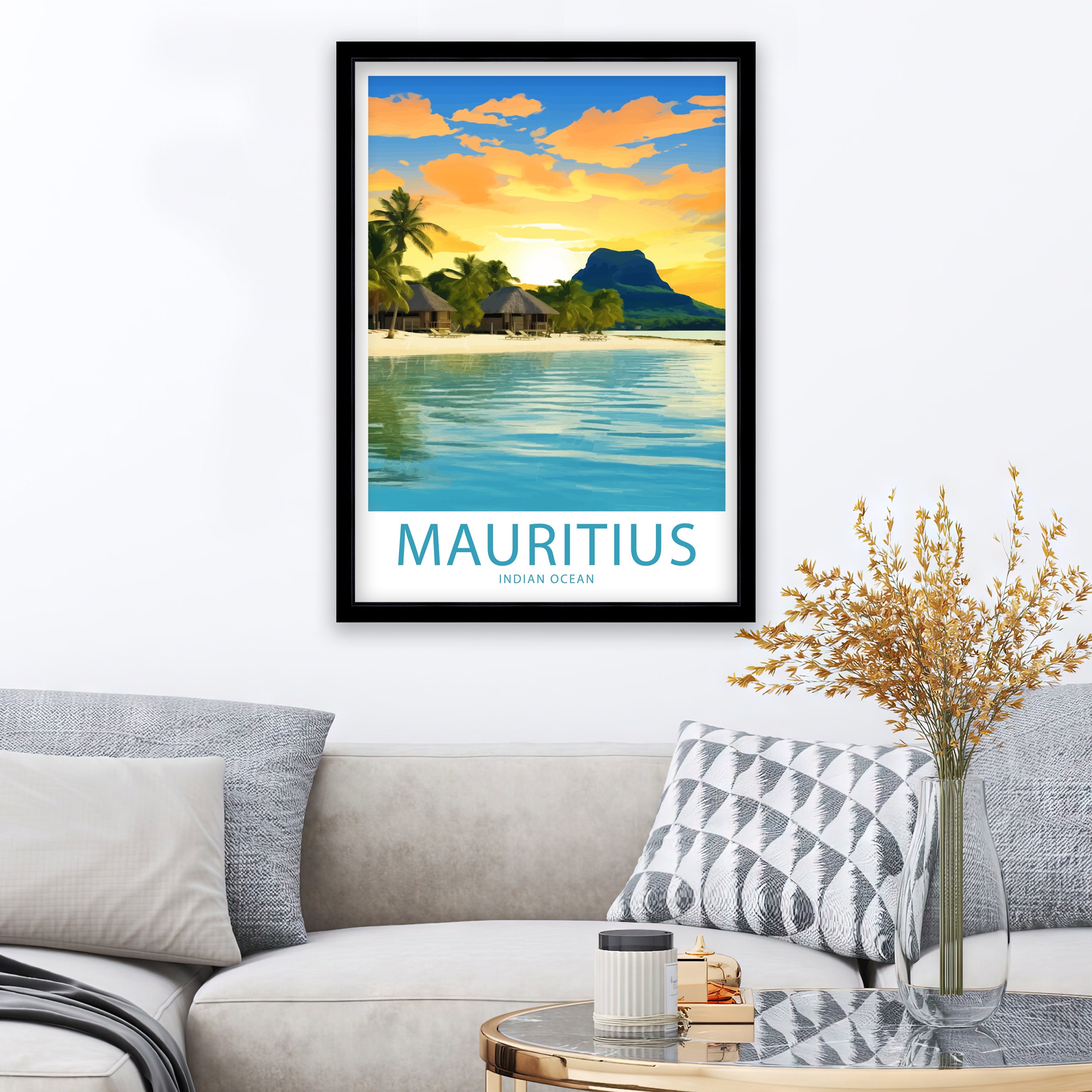 Mauritius Print Mauritius Poster Home Décor Mauritius Indian Ocean Art ...