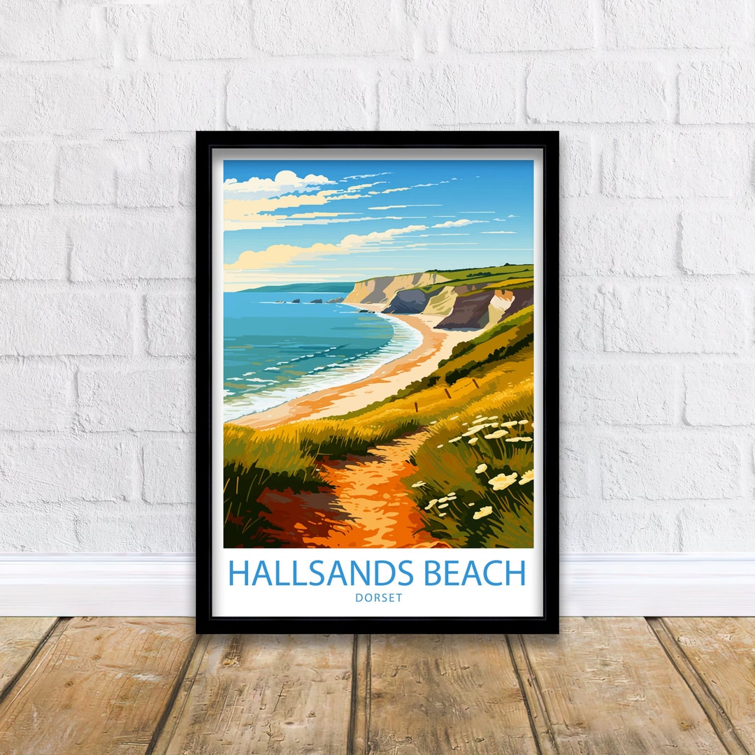 Hallsands Beach Travel Print Hallsands Wall Decor UK Hallsands Art ...