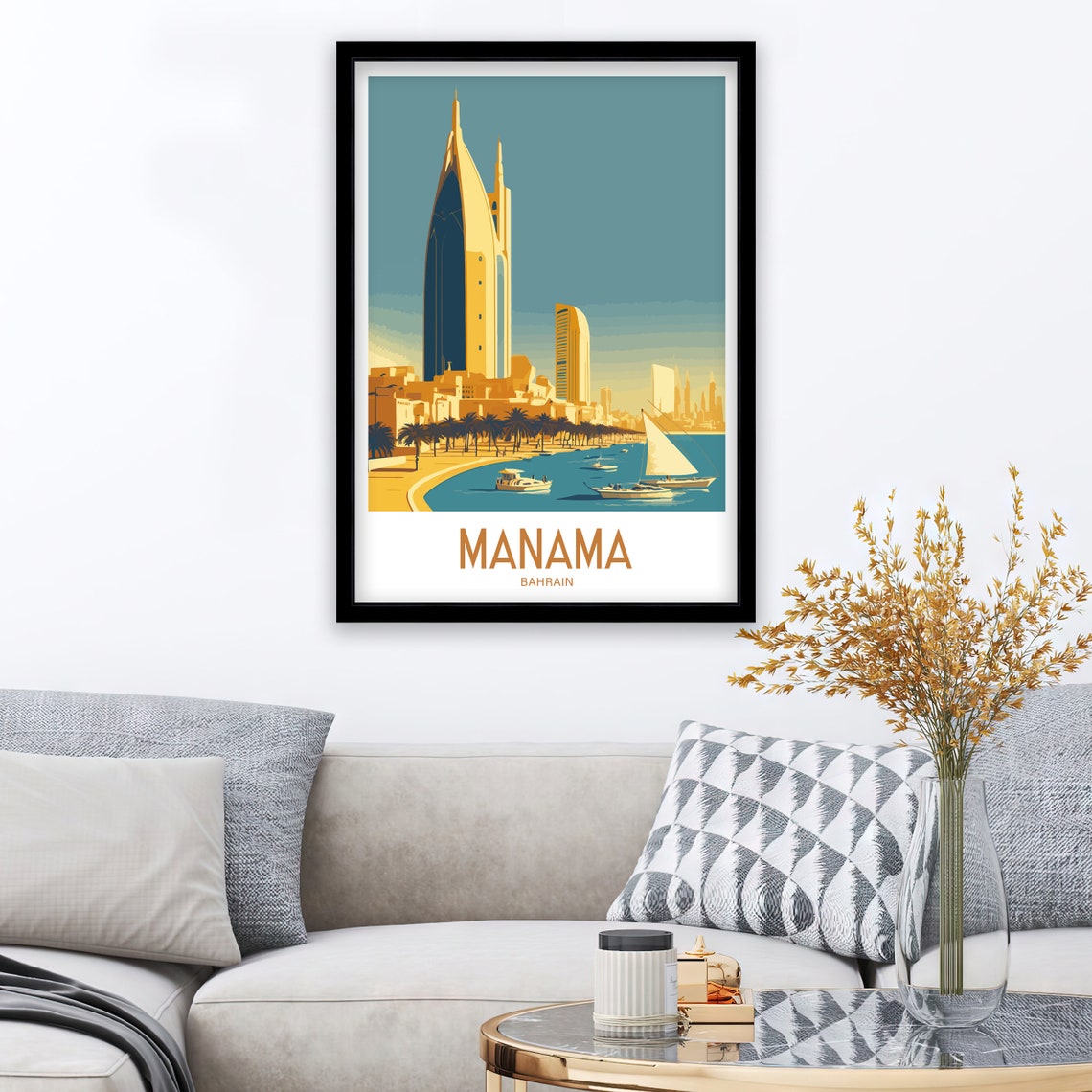 Manama Bahrain Travel Print Wall Art Manama Travel Poster Gift for ...