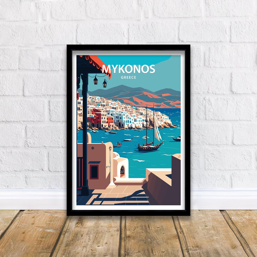 Mykonos Art Print | Mykonos Print | Greece Print | Mykonos Wall Art ...