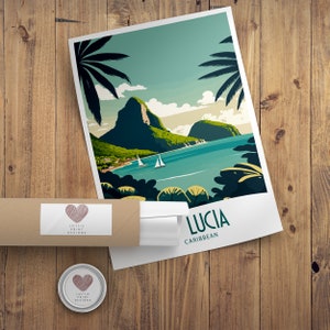 St Lucia Travel Print | St Lucia | St Lucia Print | St Lucia Art | St ...