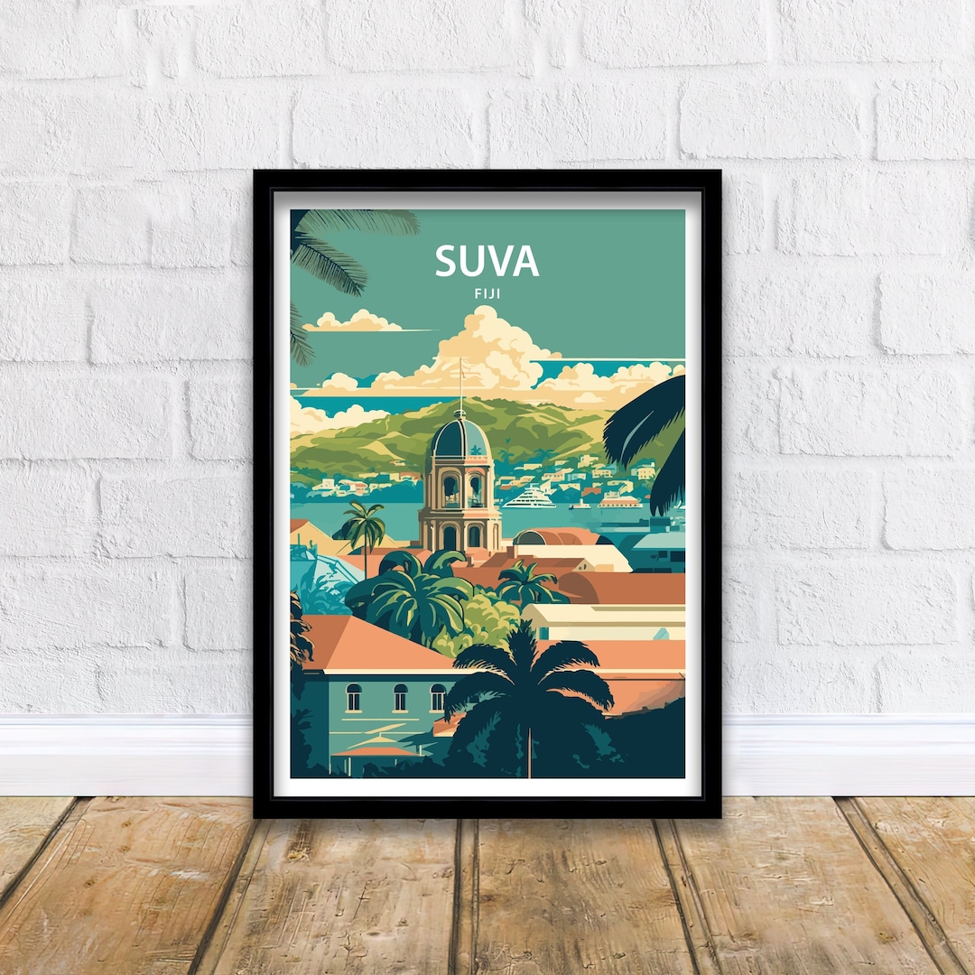 Suva Travel Print Suva Fiji Wall Art Suva Home Living Decor Suva Fiji ...