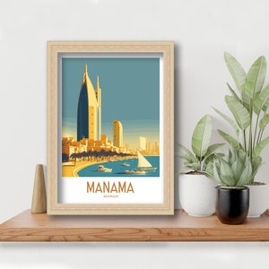 Manama Bahrain Travel Print Wall Art Manama Travel Poster Gift for ...