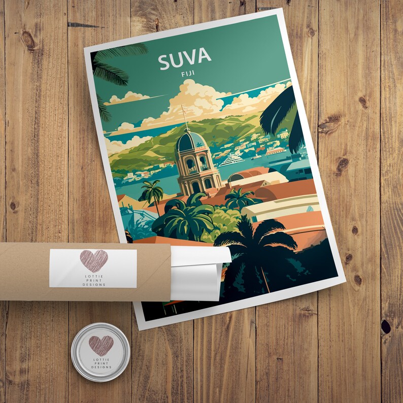 Suva Travel Print Suva Fiji Wall Art Suva Home Living Decor Suva Fiji ...
