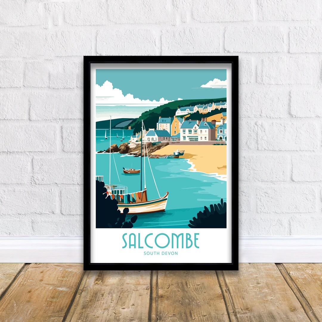 Salcombe Harbour Travel Print Salcombe Home Décor Salcombe Art Print ...