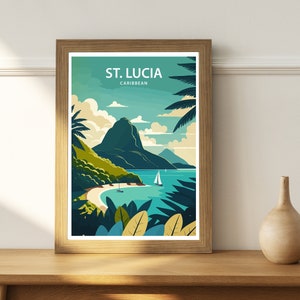 St Lucia Travel Print | St Lucia | St Lucia Print | St Lucia Art | St ...