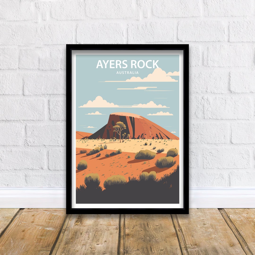 Ayers Rock Art Print | Ayers Rock | Uluru | Travel Poster | Australia ...
