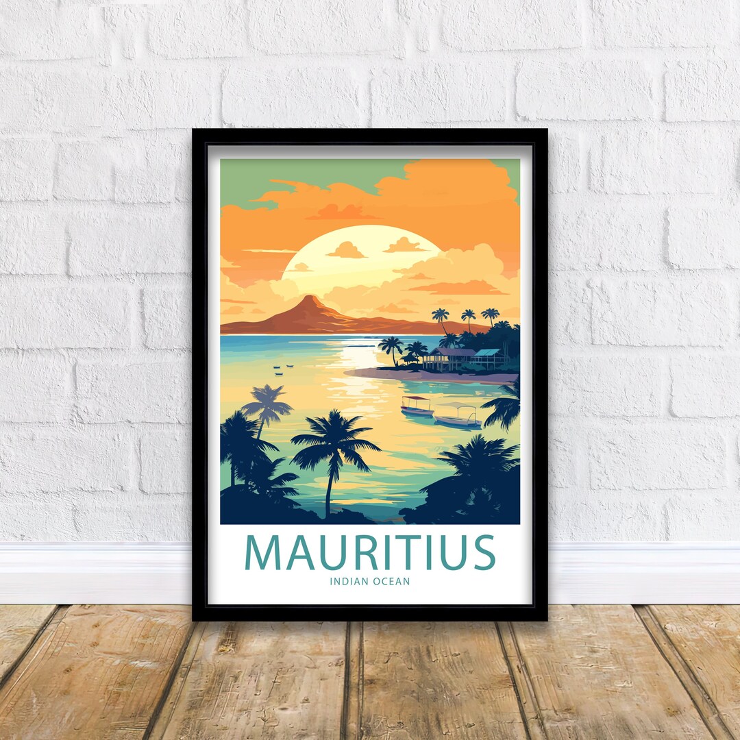 Mauritius Print Mauritius Poster Home Décor Mauritius Indian Ocean Art ...