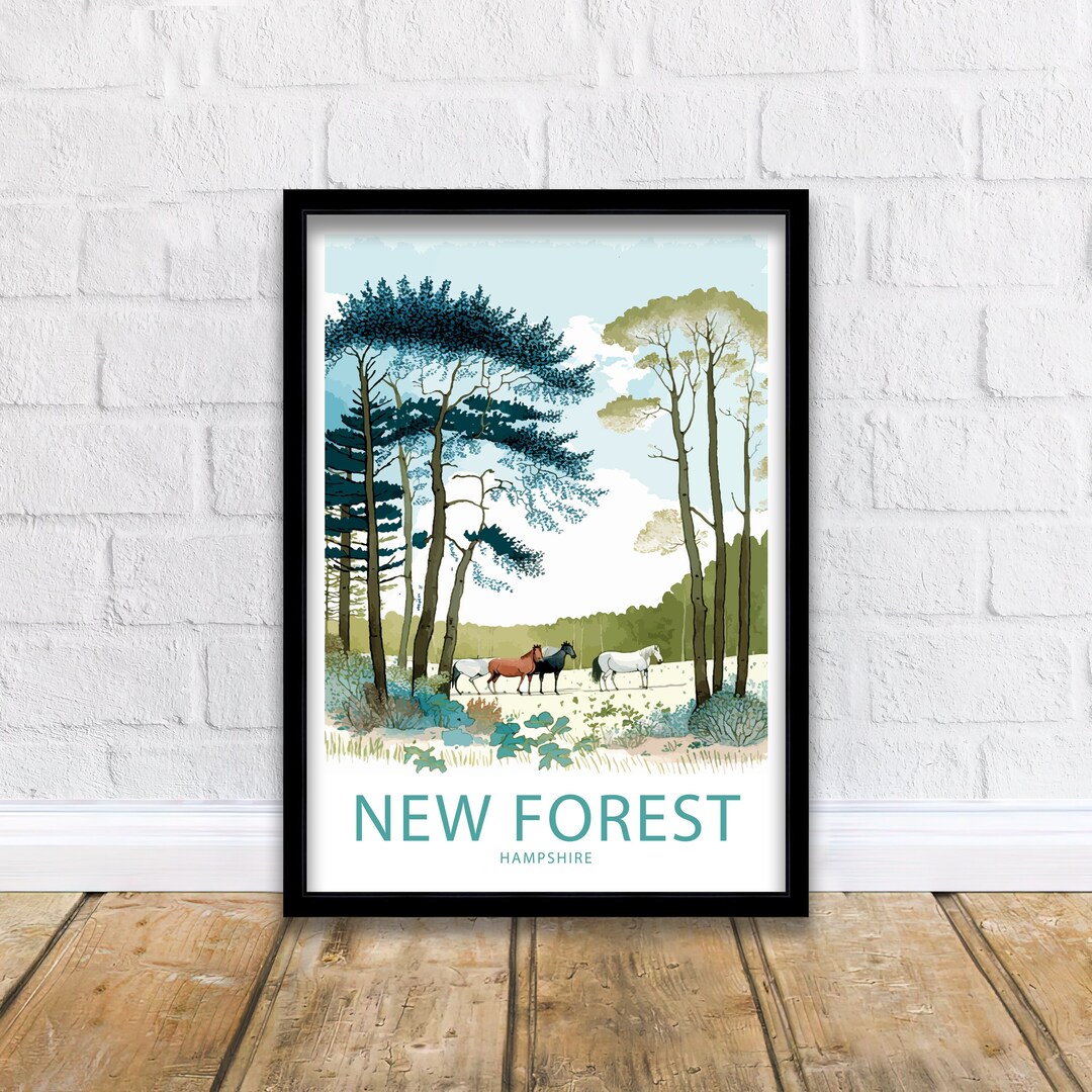 New Forest Travel Print Wall Art New Forest Travel Poster Gift New ...