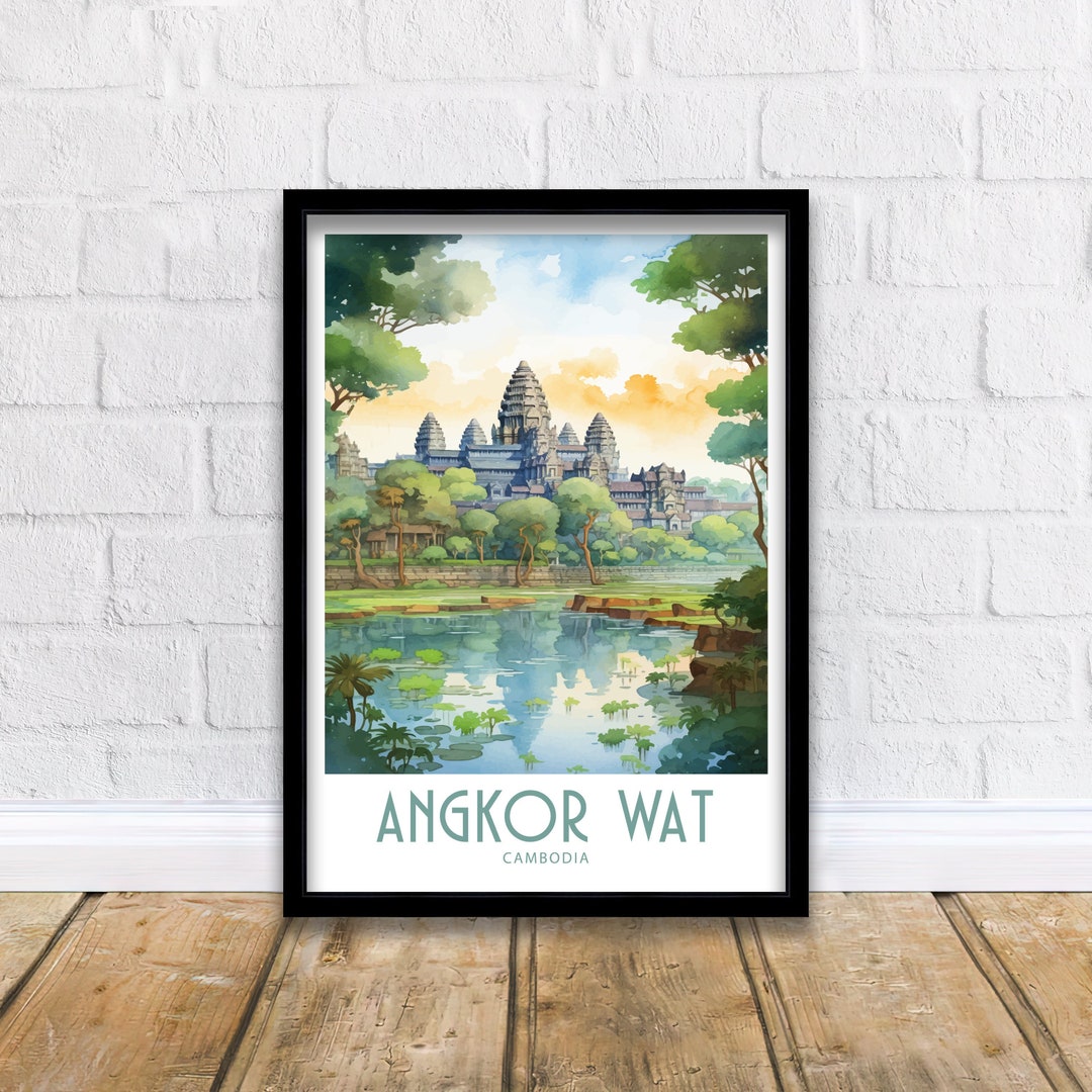 Angkor Wat Travel Print Wall Art Angkor Wat Travel Poster Wall Hanging ...