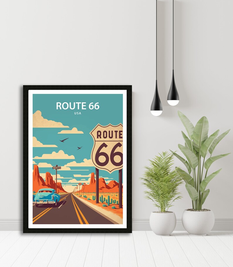 Route 66 Art Print Route 66 Route 66 Wall Decor Route 66 - Etsy