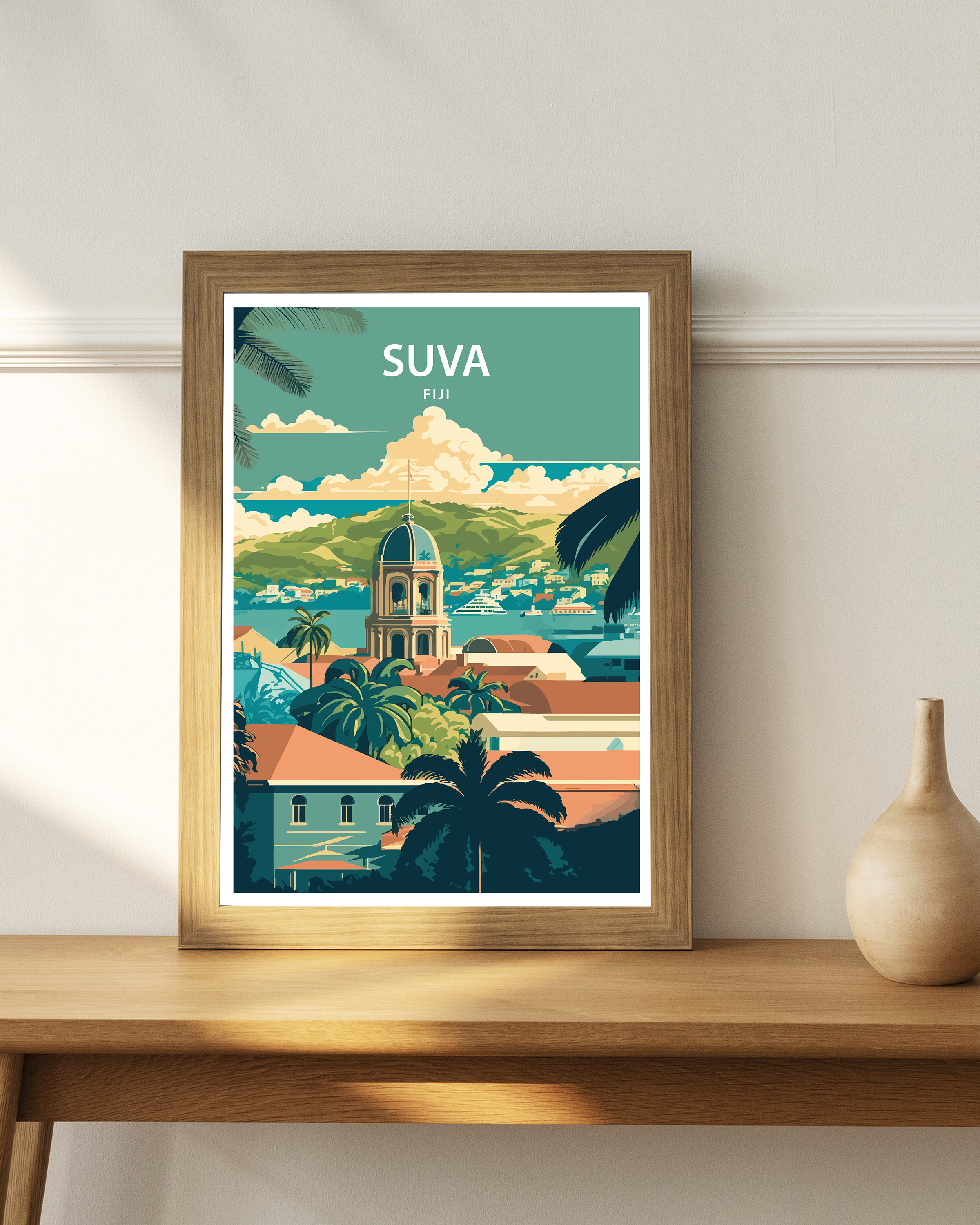 Suva Travel Print Suva Fiji Wall Art Suva Home Living Decor Suva Fiji ...
