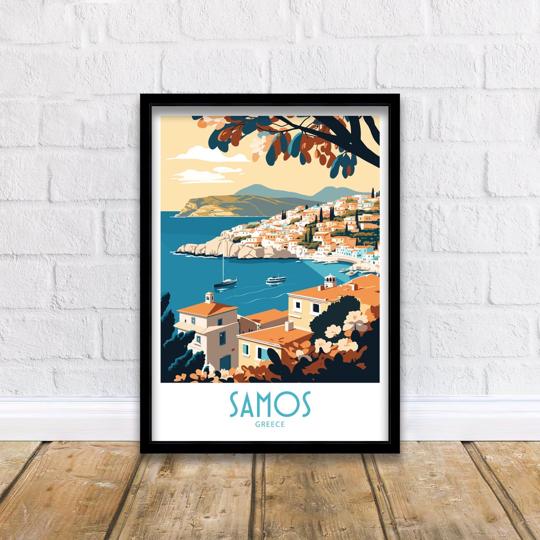Samos Travel Print Samos Greece Poster Home Décor Samos Greece Art ...