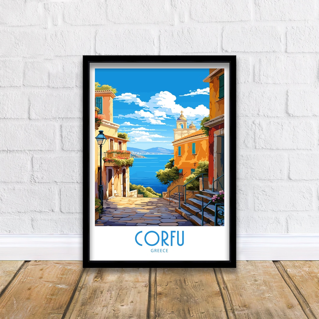 Corfu Travel Print Corfu Greece Poster Home Décor Corfu Greece Art ...