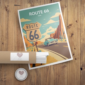 Route 66 Art Print | Route 66 | Route 66 Wall Decor| Route 66 Print ...