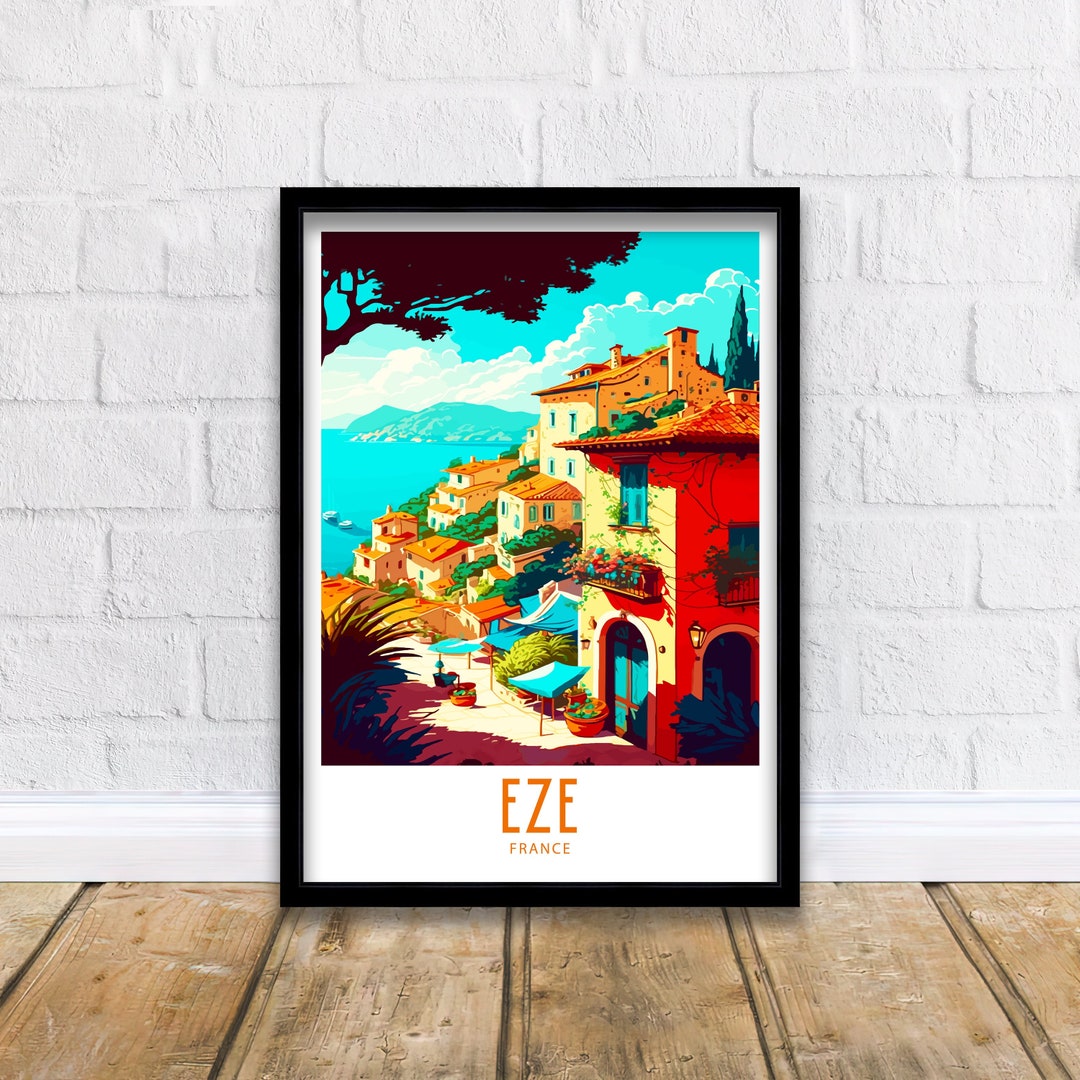 Eze Travel Print Eze France Poster Home Décor Eze Art Print Eze France ...