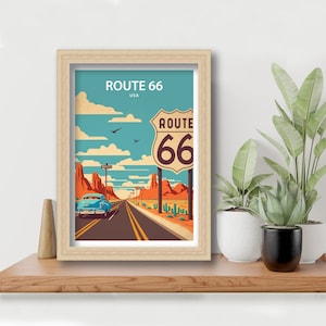 Route 66 Art Print | Route 66 | Route 66 Wall Decor| Route 66 Print ...