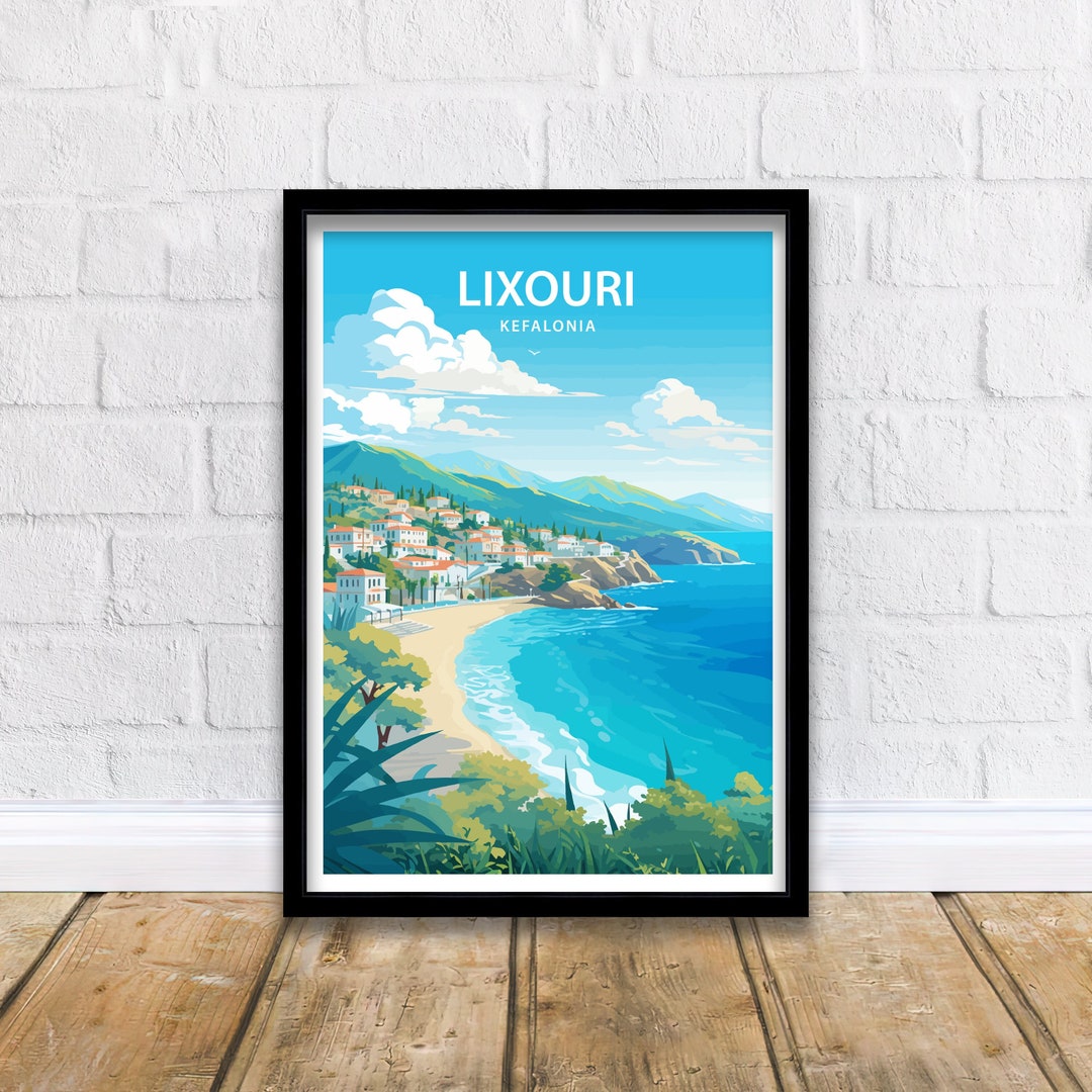 Lixouri Travel Print Lixouri Wall Decor Greece Lixouri Art Lixouri Wall ...