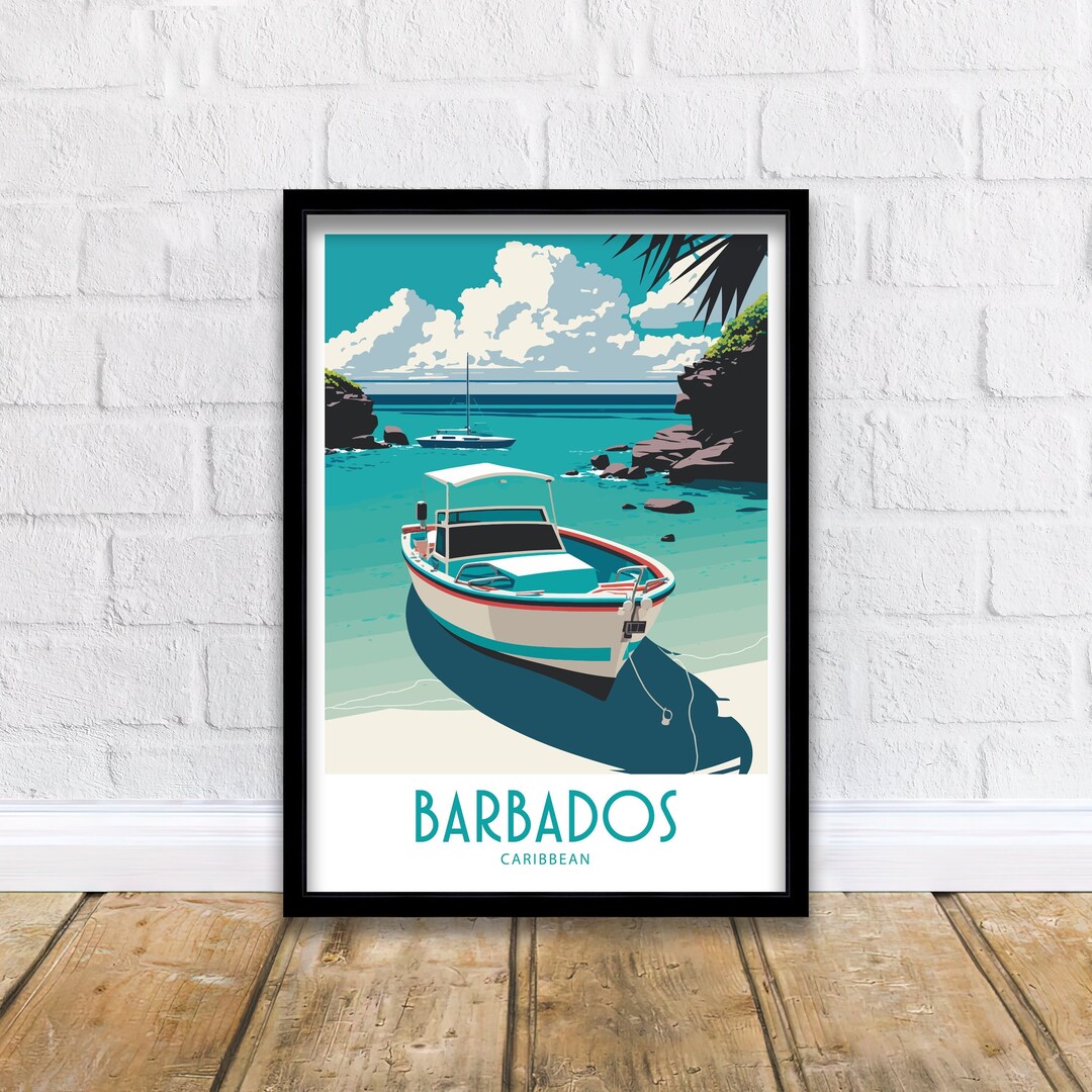Barbados Travel Print Wall Art Barbados Travel Poster Gift for Barbados ...