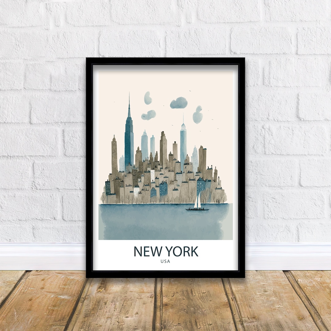 New York Skyline Art Print | New York Skyline | New York Print | New York | New York Poster ...
