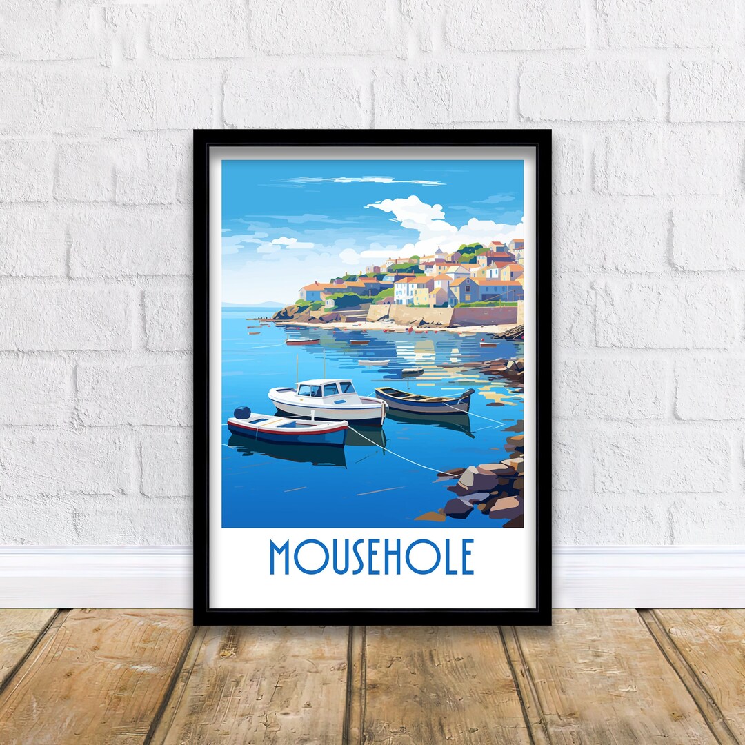 Mousehole Travel Print Mousehole Cornwall Poster Home Décor Mousehole ...