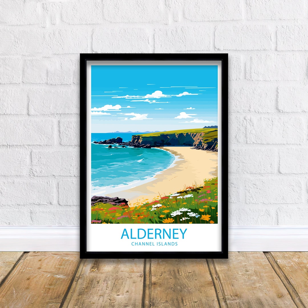 Alderney Travel Print Alderney Wall Decor Channel Islands Alderney Art ...