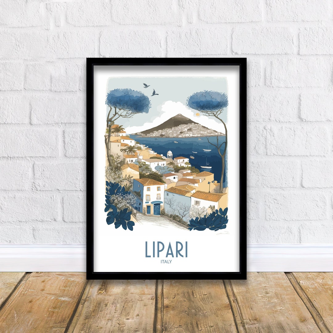 Lipari Travel Print Lipari Poster Home Décor Lipari Italy Art Print ...