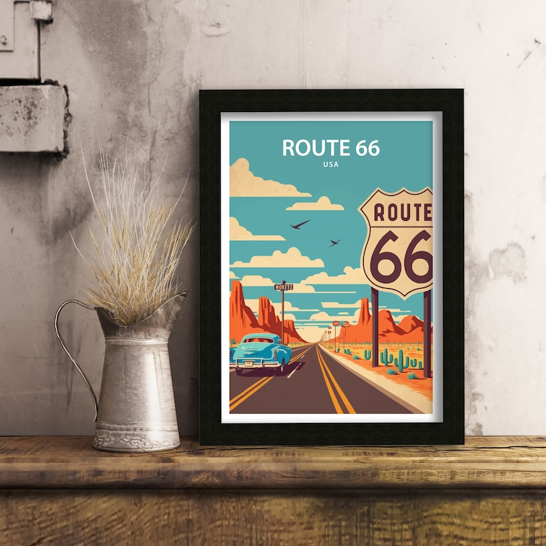 Route 66 Art Print | Route 66 | Route 66 Wall Decor| Route 66 Print ...