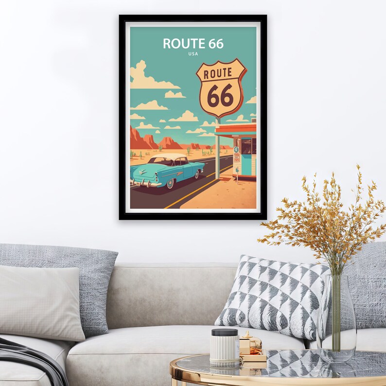 Route 66 Art Print Route 66 Route 66 Wall Decor Route 66 - Etsy