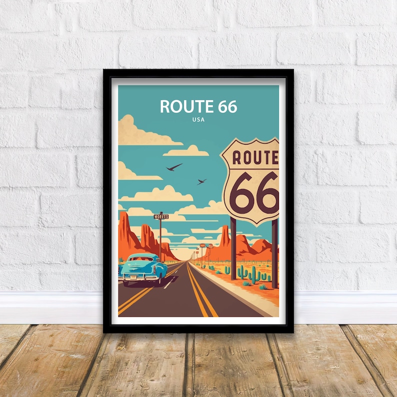 Route 66 Art Print Route 66 Route 66 Wall Decor Route 66 - Etsy