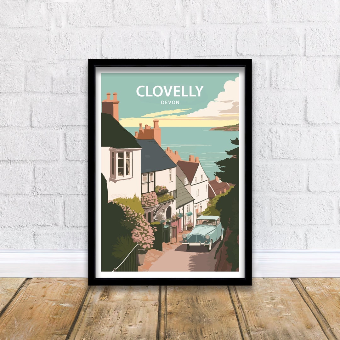 Clovelly Travel Print Clovelly Devon Home Décor Clovelly Devon Art ...