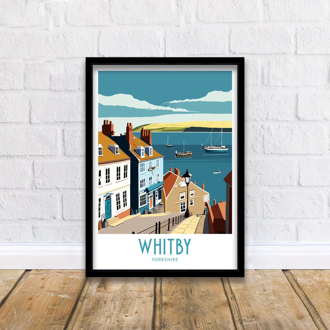 Whitby Travel Print Wall Art Whitby Yorkshire Wall Hanging Home ...